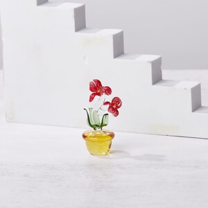 Handmade Glass Flower Pot: Miniature Stained Glass Plant - Etsy
