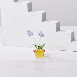 Handmade Glass Flower Pot: Miniature Stained Glass Plant - Etsy