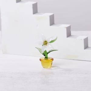 Handmade Glass Flower Pot: Miniature Stained Glass Plant - Etsy
