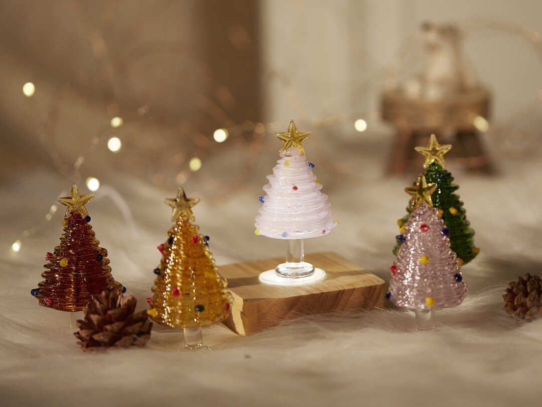 Handmade Stained Glass Figurines,glass Christmas Trees, Handmade ...