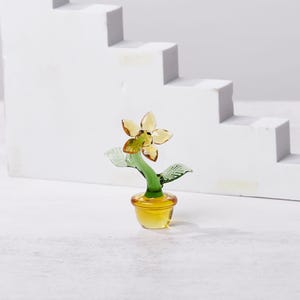 Handmade Glass Flower Pot: Miniature Stained Glass Plant - Etsy