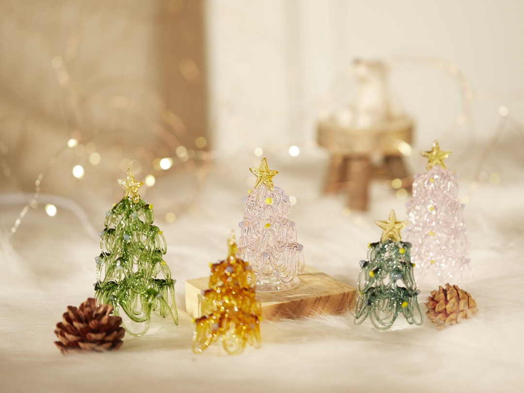 Handmade Stained Glass Figurines,glass Christmas Trees, Handmade ...