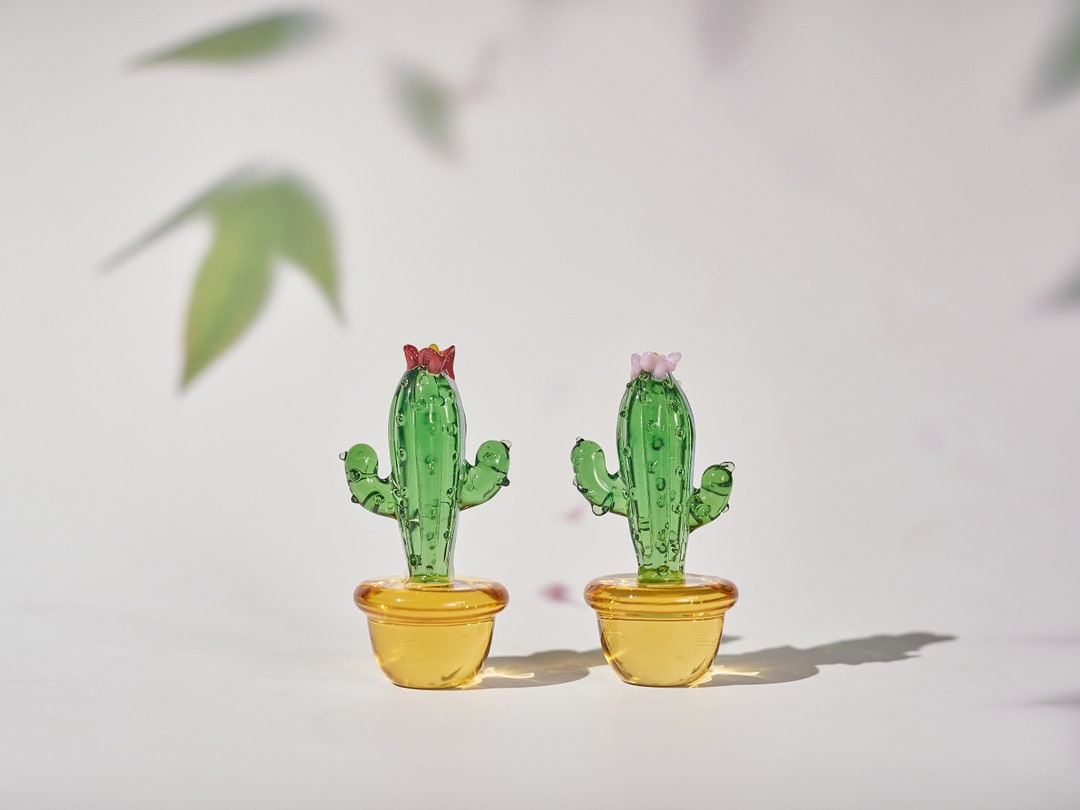 Mini Glass Cactus Planters,fused Glass Succulents,glass Planters ...