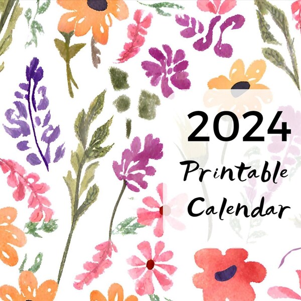 Watercolor Calendar - Etsy