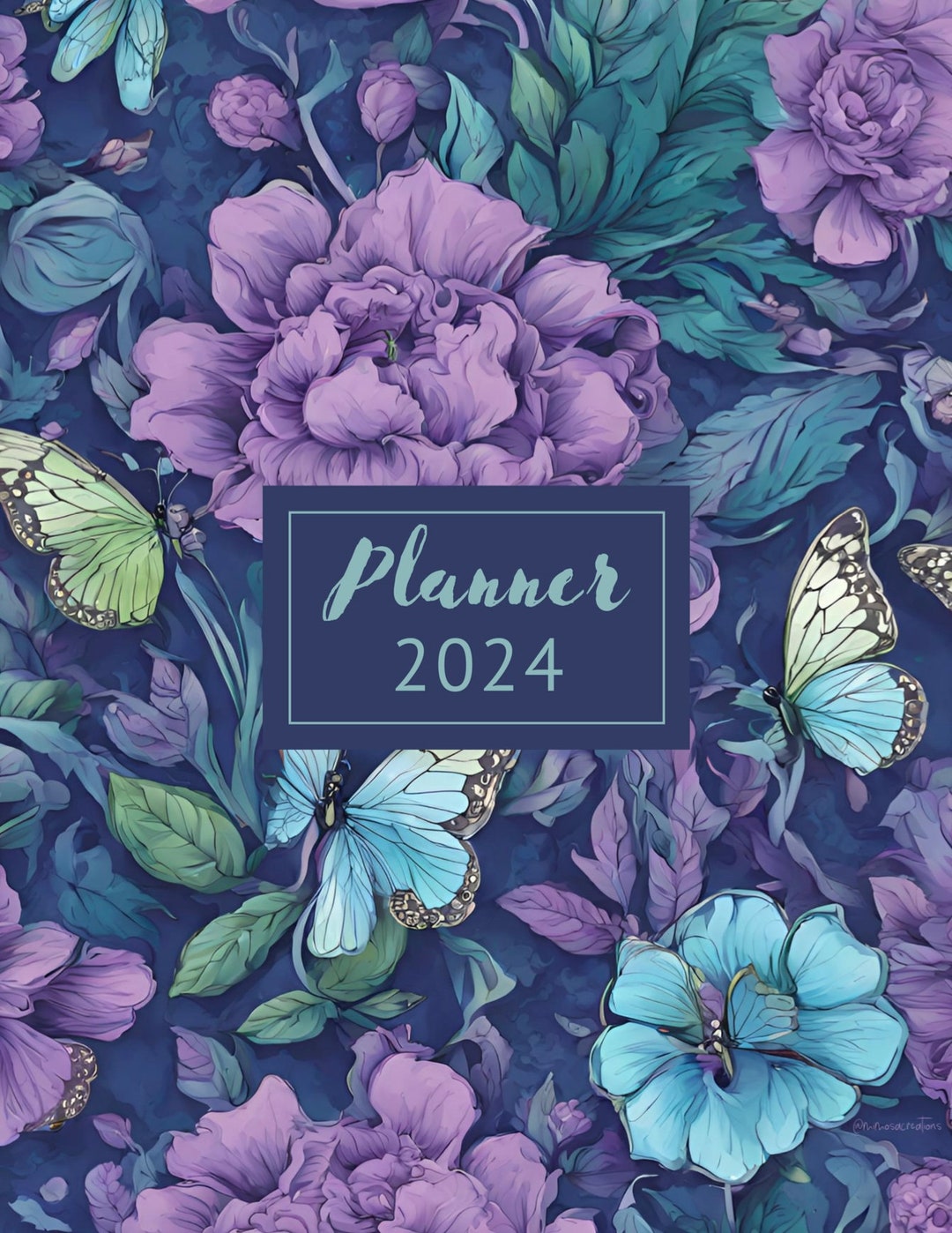 2024 Printable Floral Planner With Butterflies Blue Purple - Etsy Canada