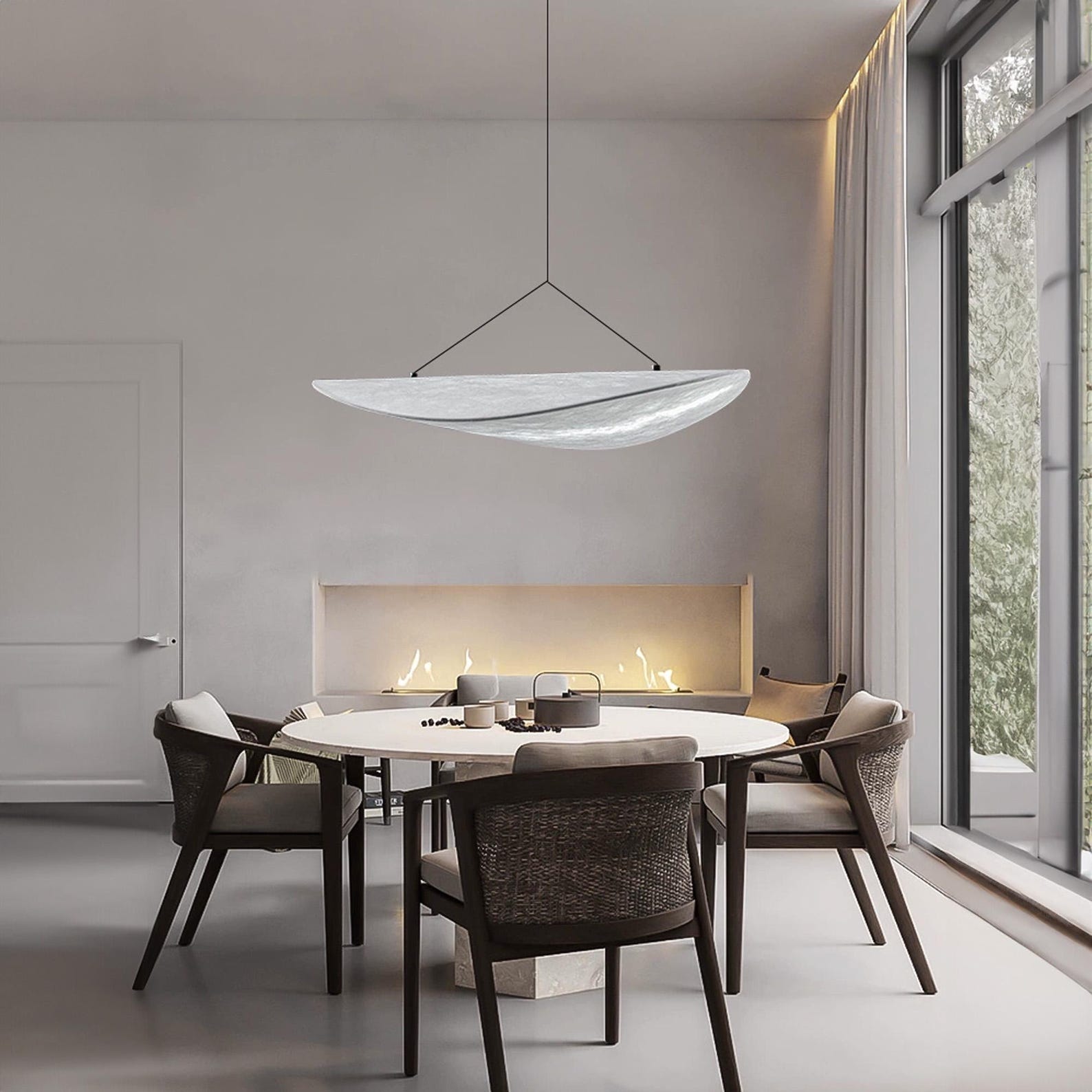 Silk Lamp Shade Atmospheric Lighting for Living Room Handmade Pendant ...