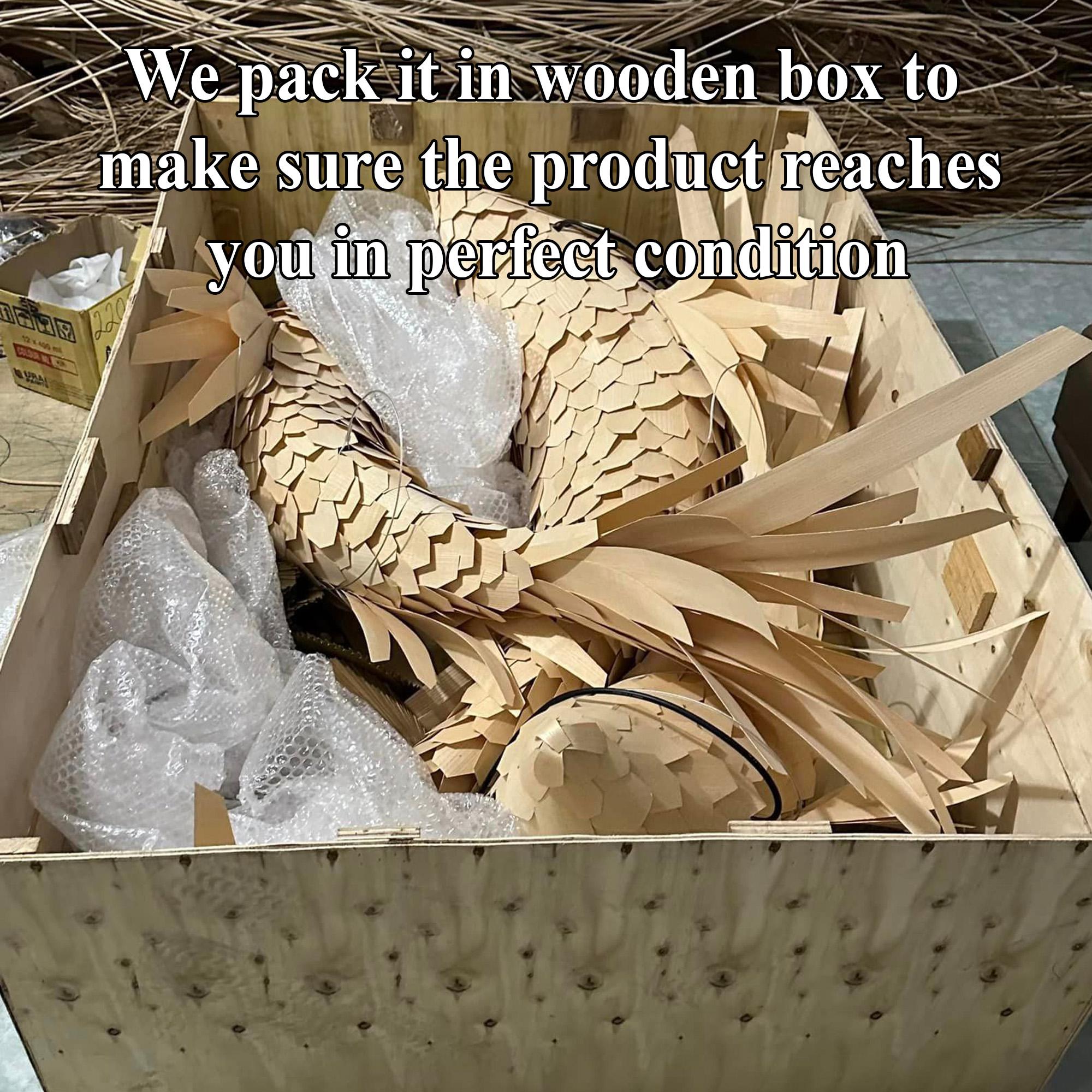 Fish Chandelier Lighting Wood Veneer Pendant Light Rattan Wicker Lamp ...