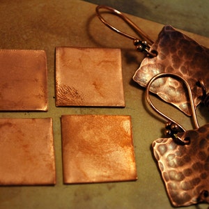 Qty 4 - Copper Square Blanks 24g 3/4" - FREE SHIPPING - Etsy