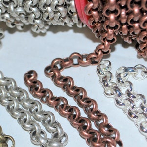 SALE!! 2 Feet Extra Large 11mm Rolo Chain Chunky Antique Silver, Copper ...