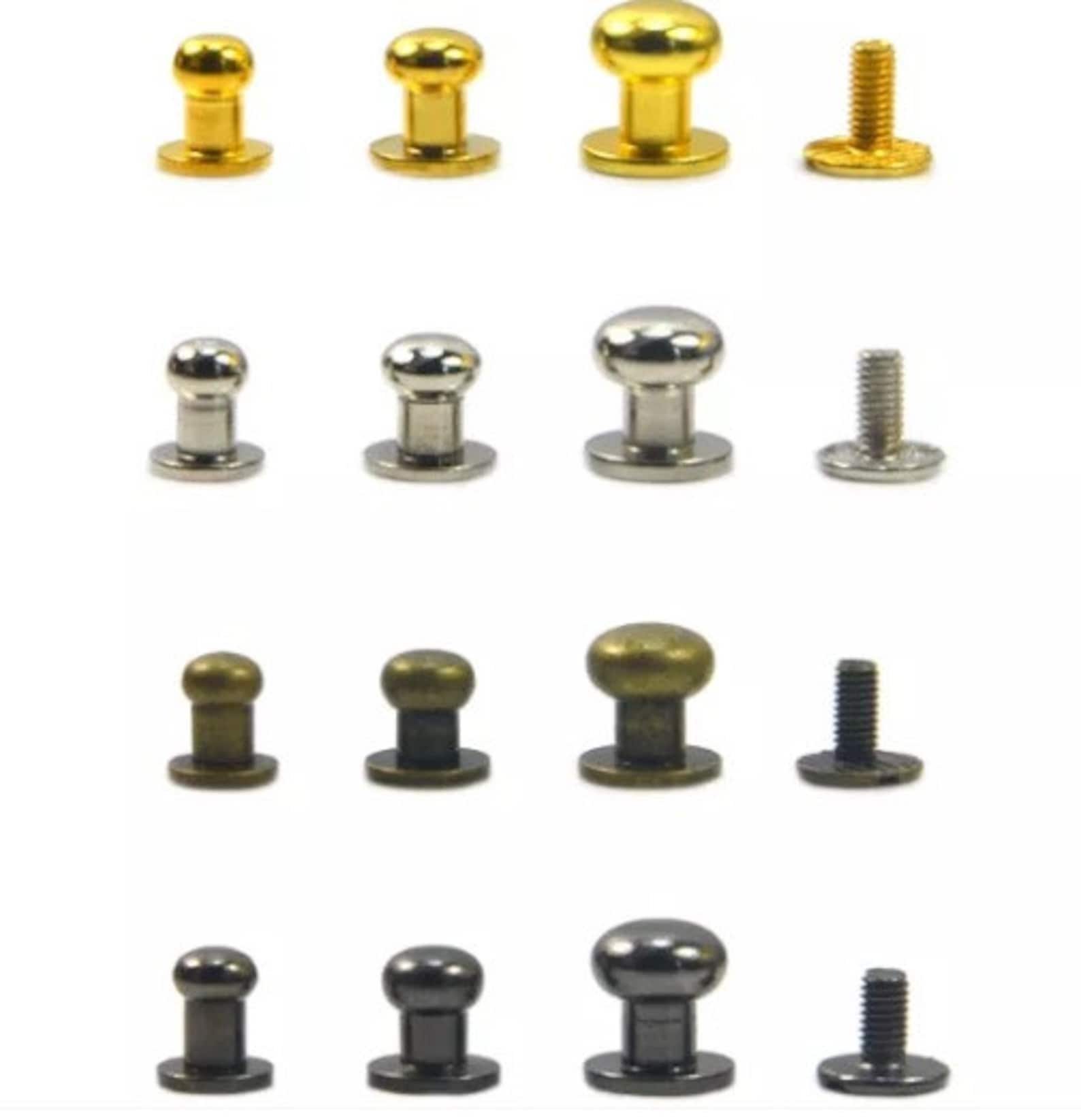 Qty 10 ~ Button Stud and Post Silver or Antique Brass Finish 6mm or 8mm ...