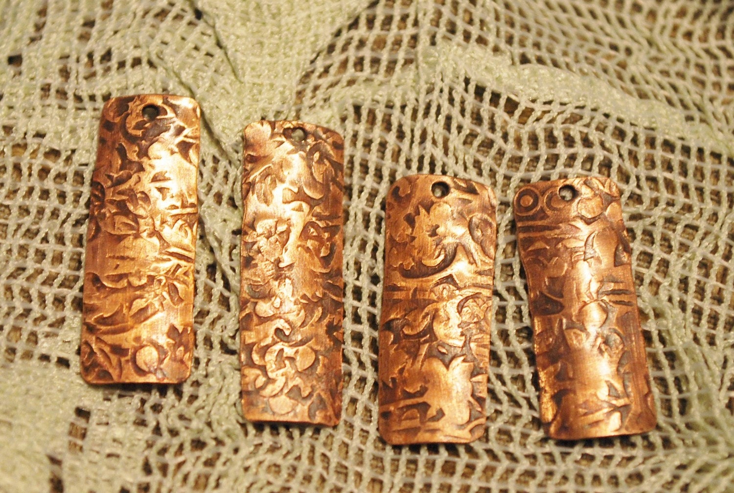 Ancient Scroll Rectangle Copper Charms - Qty 4 FREE US SHIPPING - Etsy