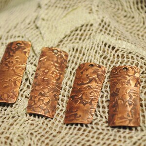 Ancient Scroll Rectangle Copper Charms - Qty 4 FREE US SHIPPING - Etsy