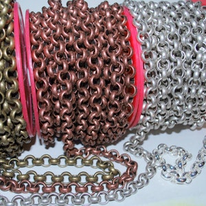 SALE!! 2 Feet Extra Large 11mm Rolo Chain Chunky Antique Silver, Copper ...