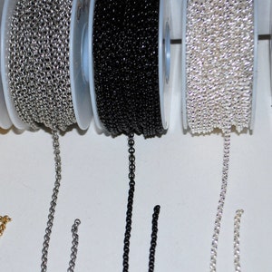 New!! Rolo Chain 3mm Petite Antique Silver, Copper or Shiny Silver ...