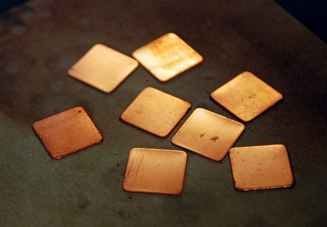 Qty 8 - 1/2" Square Copper or Brass Raw Blanks - FREE US SHIPPING - Etsy