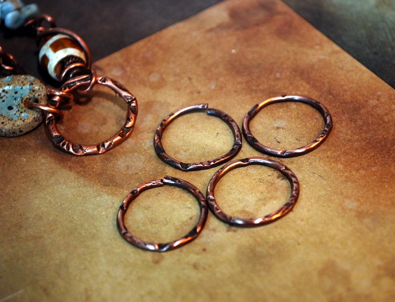 QTY 4 - 20mm Hand Forged, Textured Jumprings - Free Shipping US - Etsy