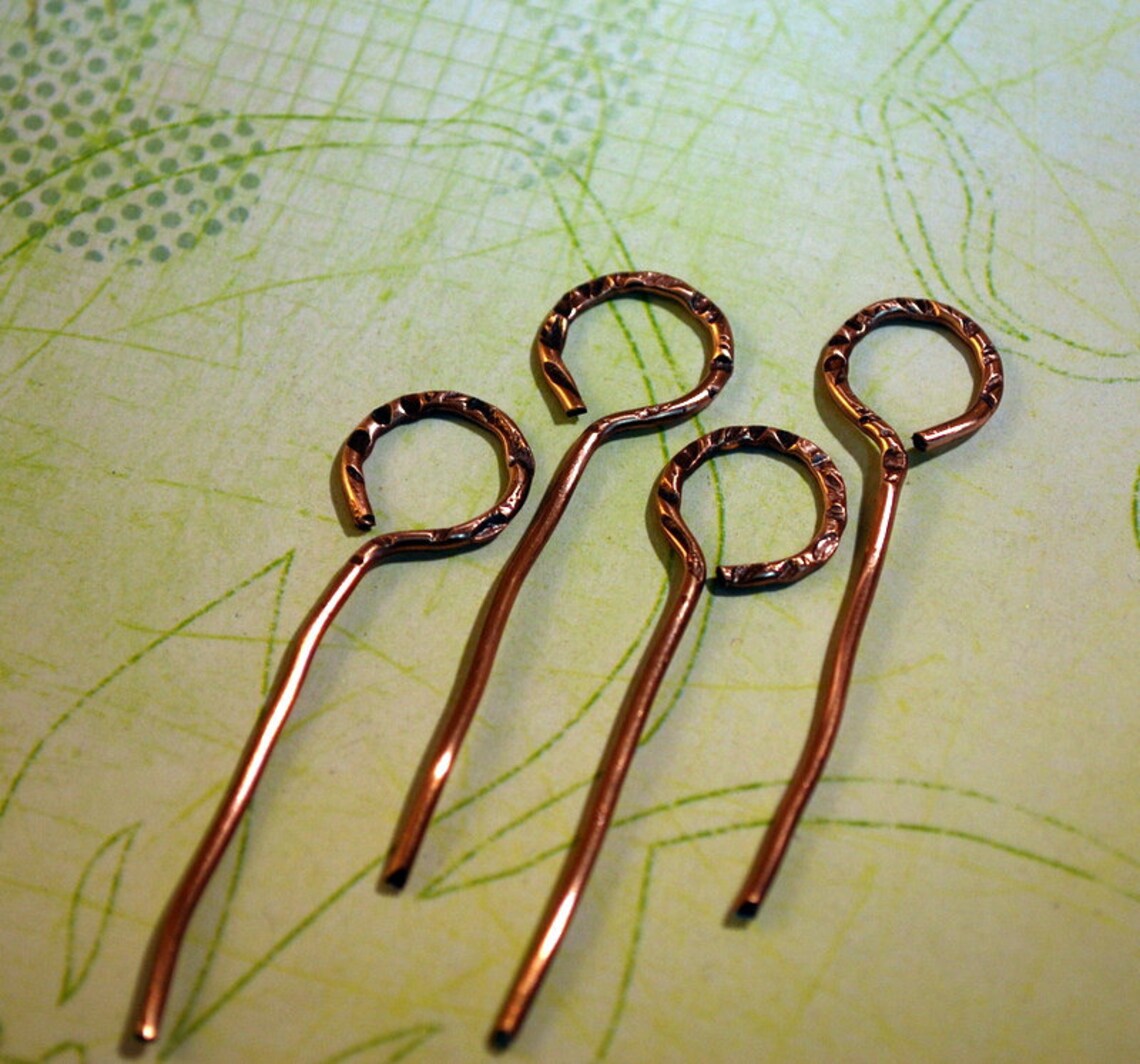 Qty 4 Copper Textured Oversized Eye Pins FREE SHIPPING - Etsy