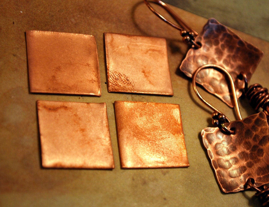 Qty 4 - Copper Square Blanks 24g 3/4" - FREE SHIPPING - Etsy