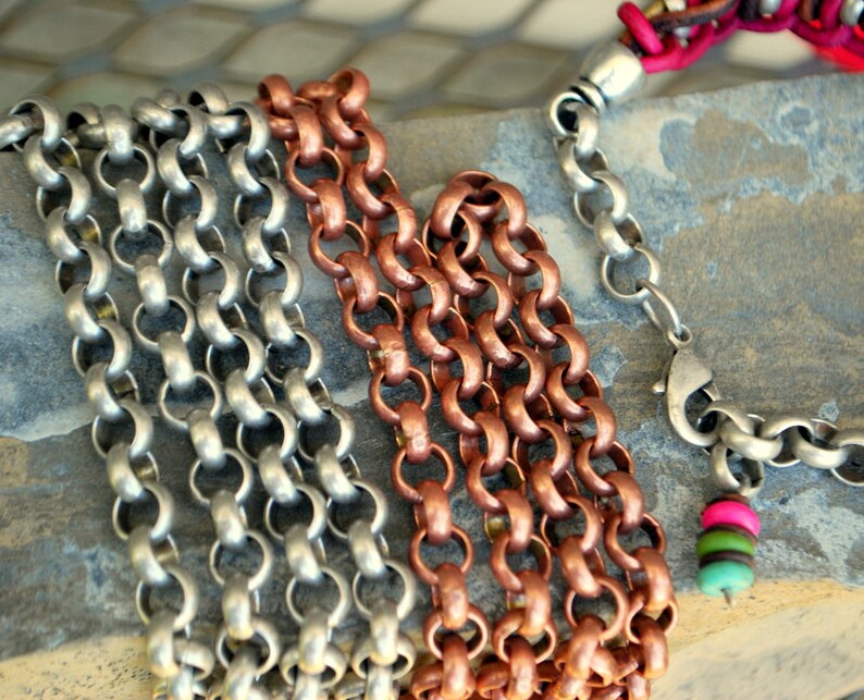 Rolo Chain 7mm 3 Feet Chunky Antique Copper Silver Black - Etsy