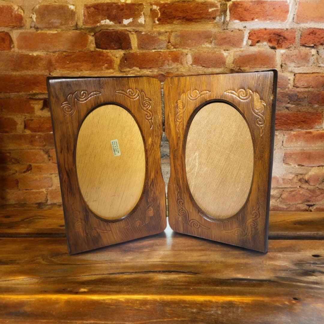 Vintage 57 Wood Double Photo Frame - Etsy