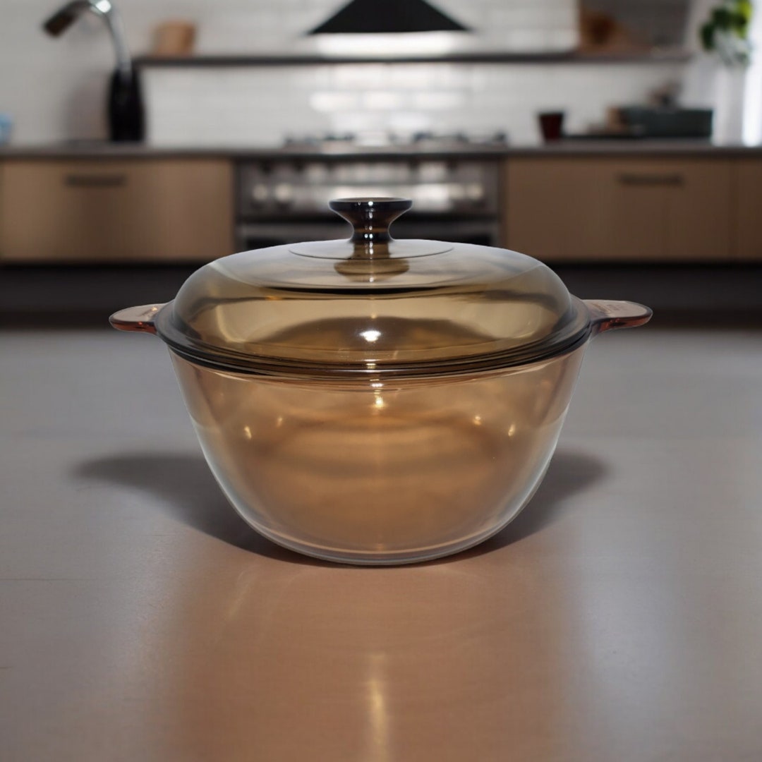 Pyrex Vision Corning Ware 4.5L Amber Glass Stew/crock Pot W/lid - Etsy