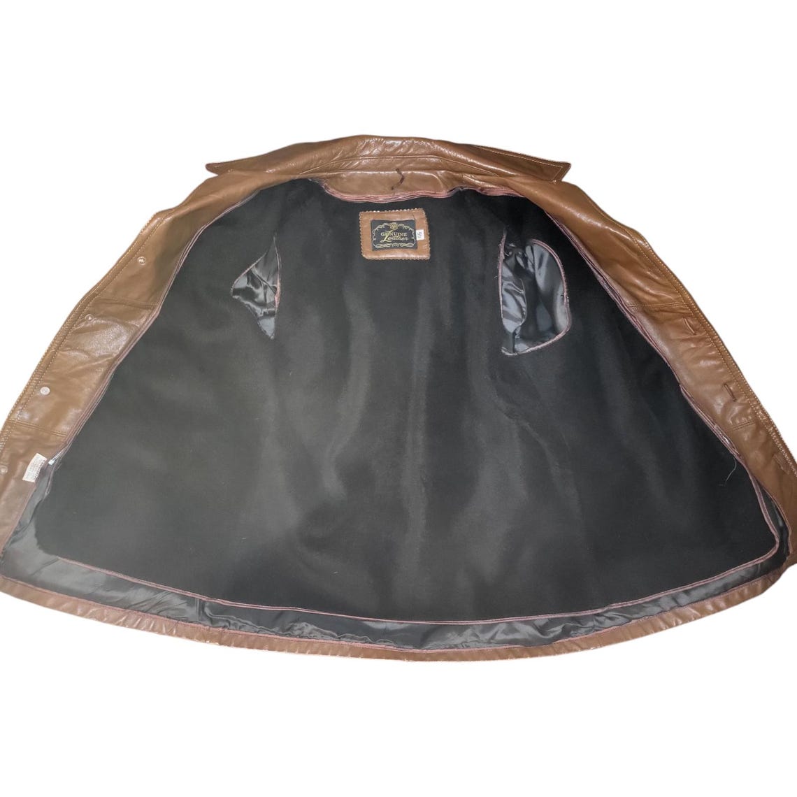 Men's Genuine Leather Brand Leather Jacket; Size 46 - Etsy