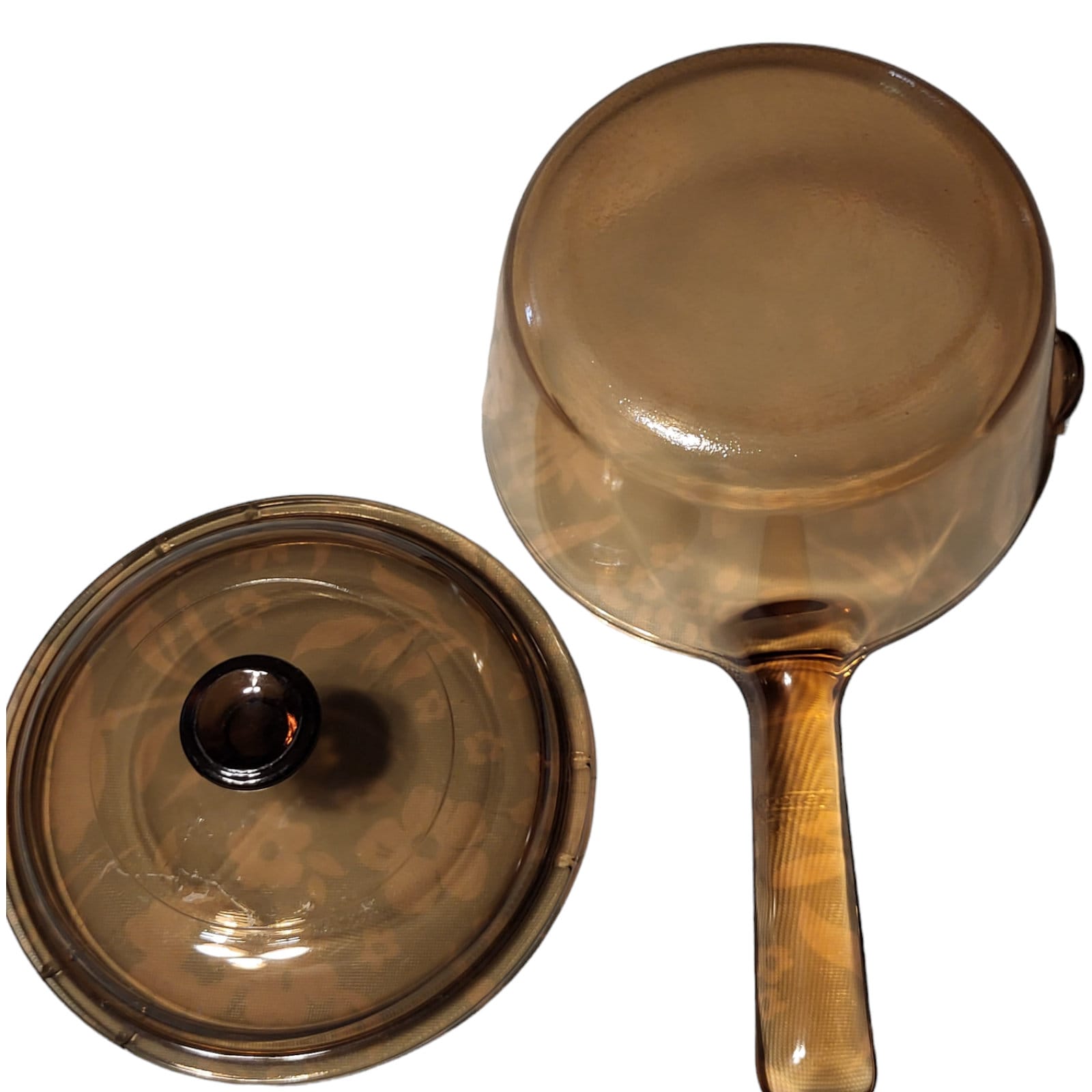 Pyrex Vision Corning Ware 1L Amber Glass Saucepan With Lid Kitchen ...