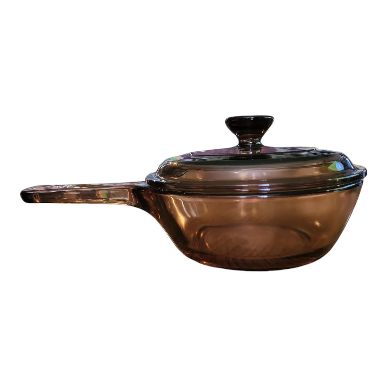 Pyrex Vision Corning Ware .5L Amber Glass Saucepan With Lid Kitchen ...