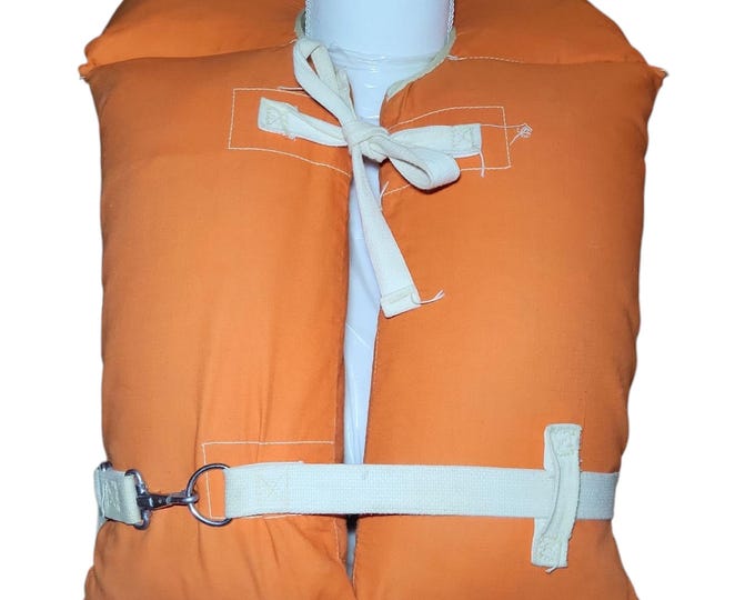 Vintage Orange Kapok Life Vest: Nautical Display Prop - Etsy