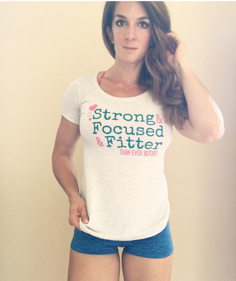 Strong Focused Fitter Soft Workout Tee Crossfit Motivation Gym | Etsy