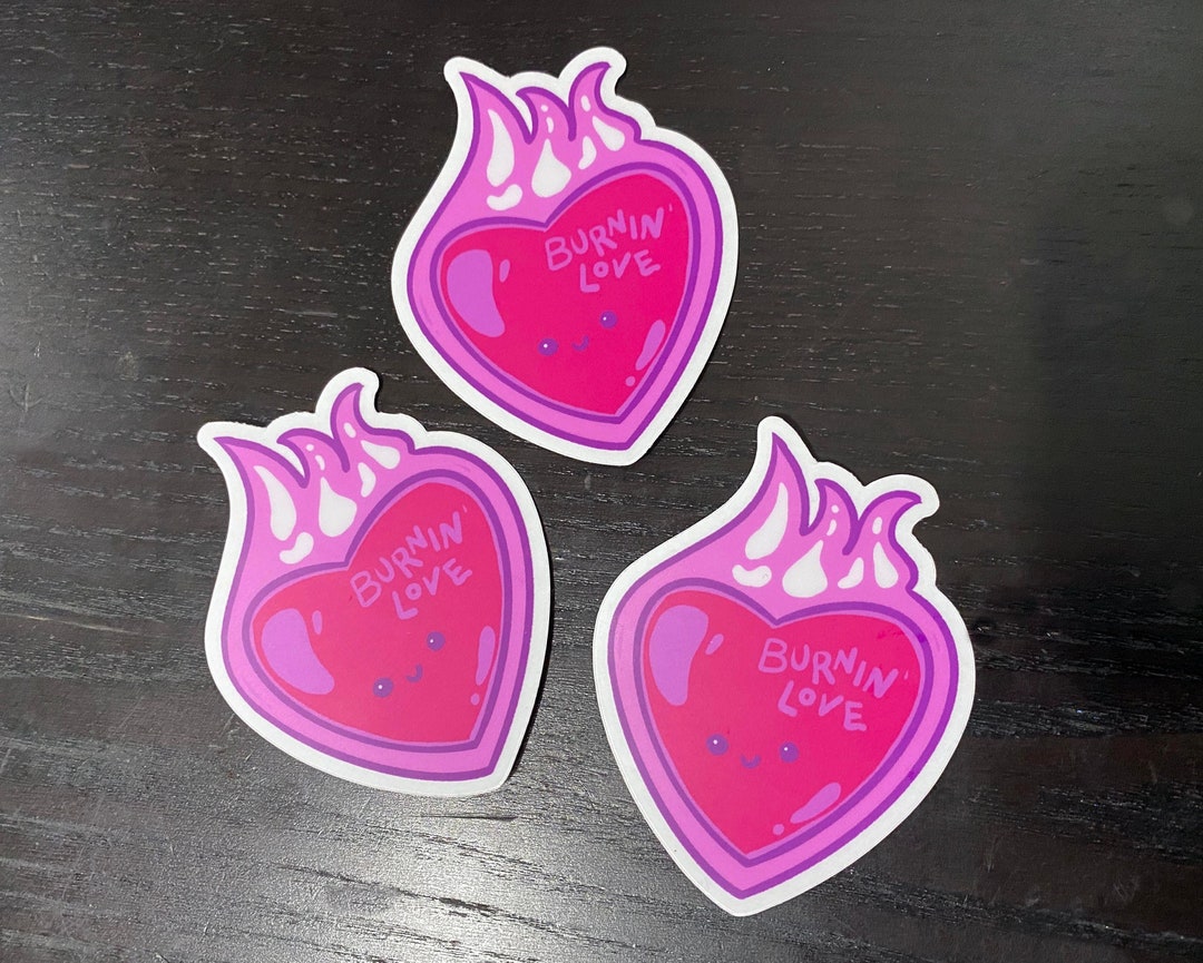 Cute Burnin Love - Cute Vinyl Sticker - Etsy