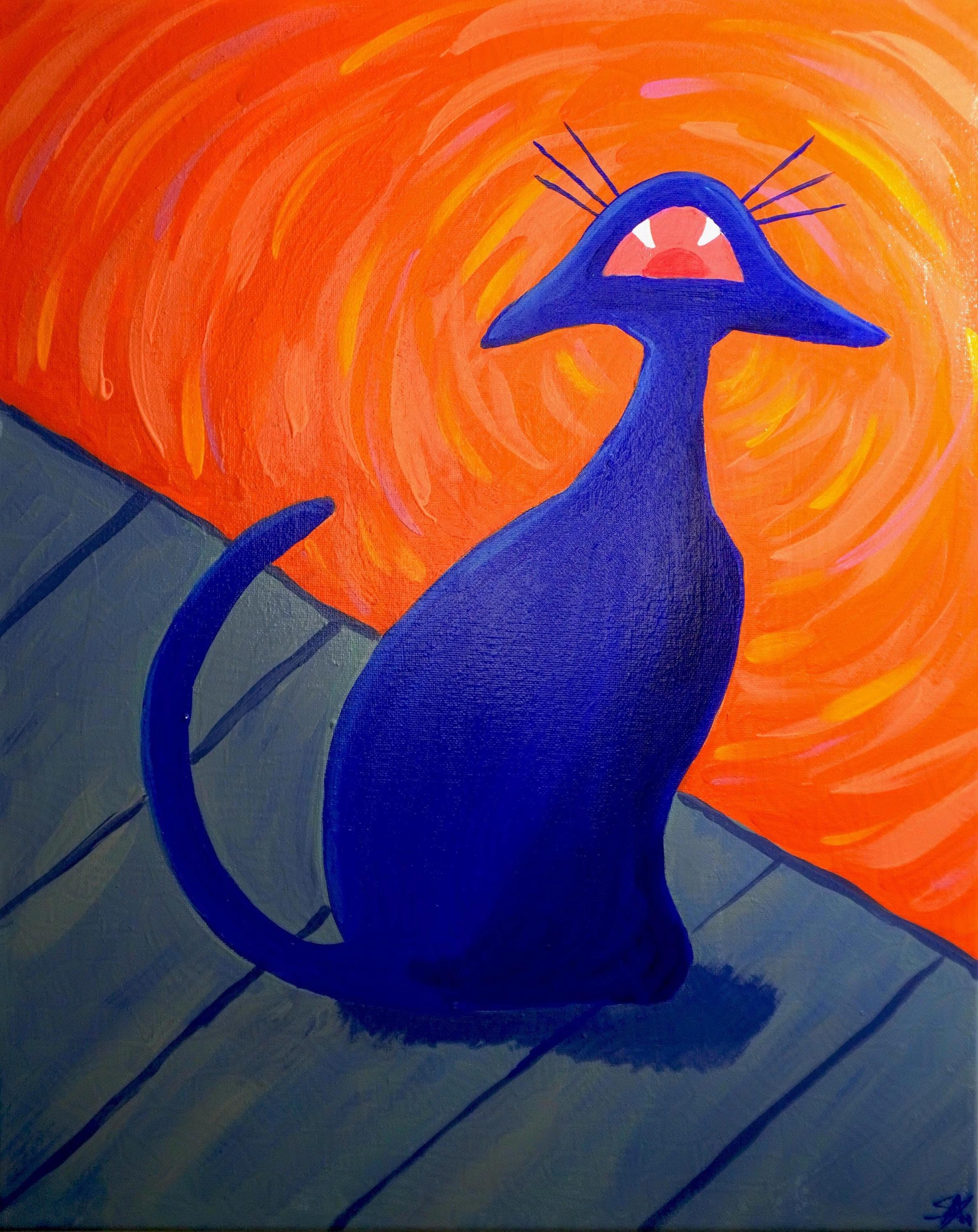 The Yowl - Cat Art Print - Etsy