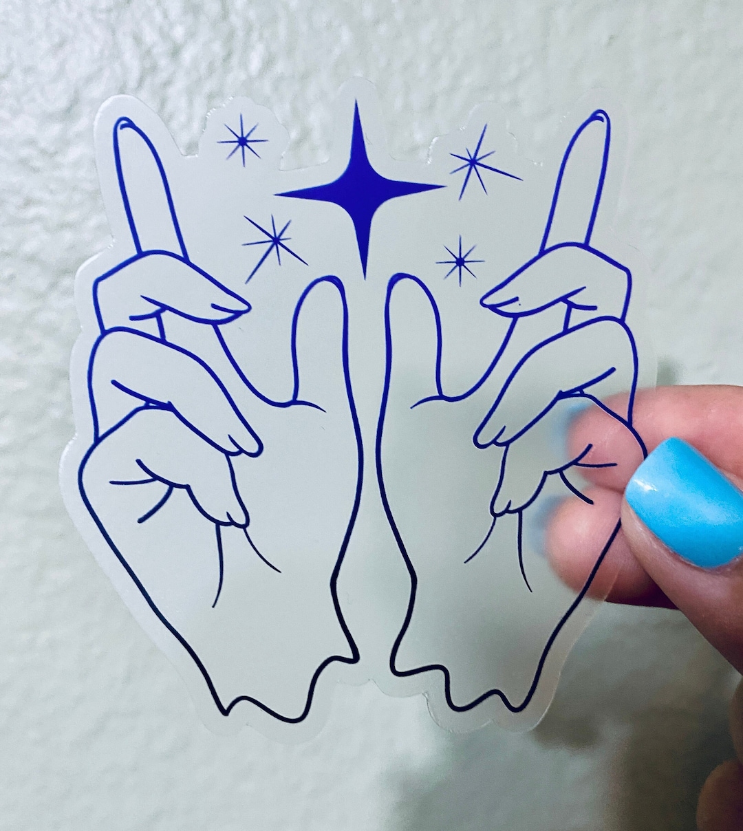Starry Hands - Transparent Cute Vinyl Sticker - Etsy