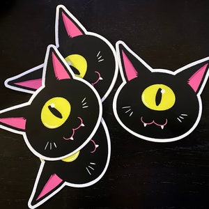One Eyed Cat - Vinyl Sticker - Etsy