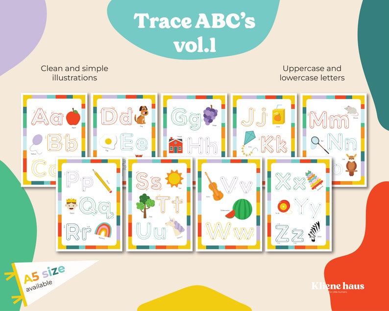 My First ABC Mini Tracing Learning Activity Book for Toddlers Printable ...