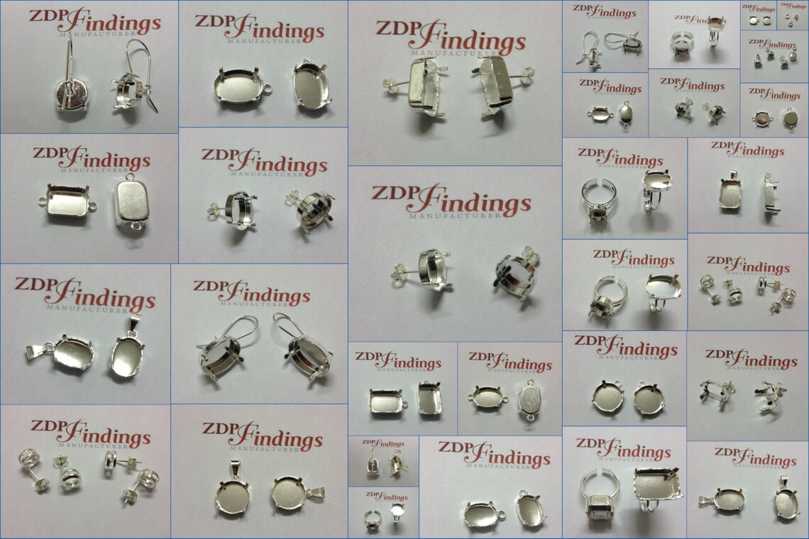 10pcs X 12mm Square Open Back Connector Bezel Cup for Setting. Fit ...