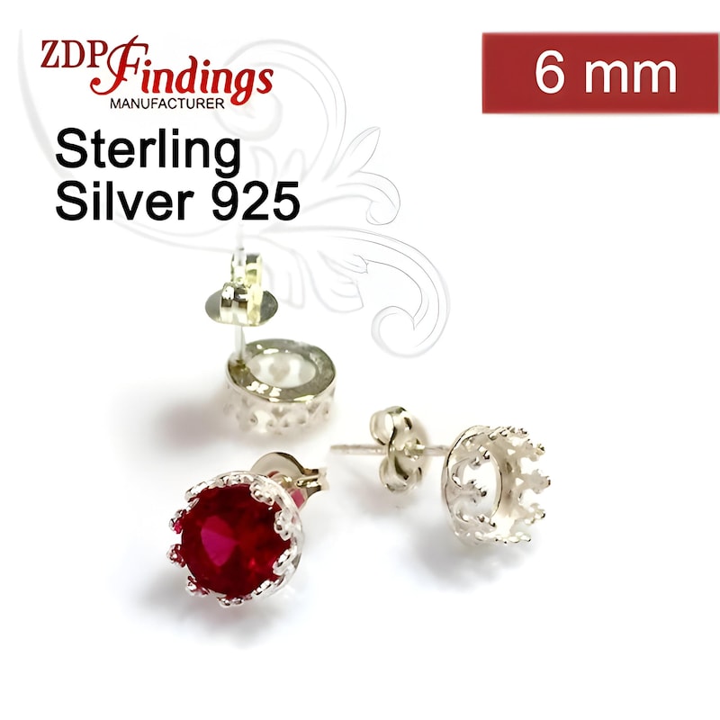 Crown Bezel Earring Posts - Etsy