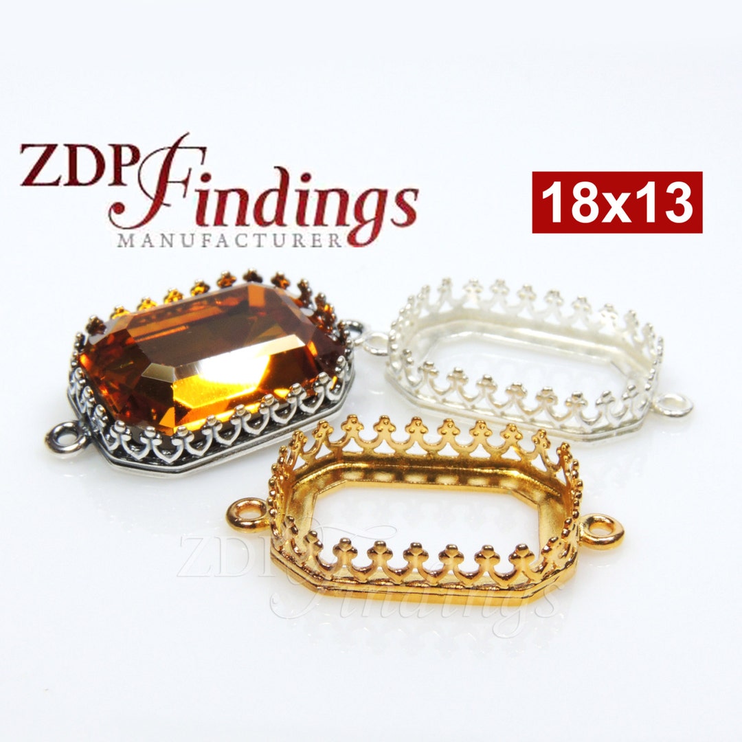 4pcs X Octagon 18x13mm Open Back Connector Bezel for Setting Suitable ...