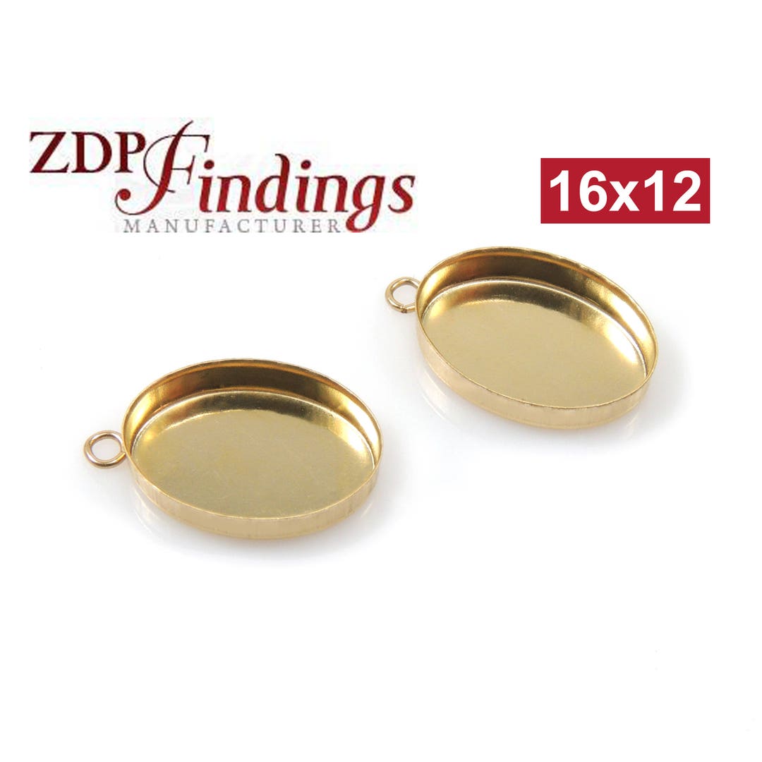 4pcs X Oval 16x12mm Bezel Cups Connector 14k Gold Filled (OV16121GF) by ...