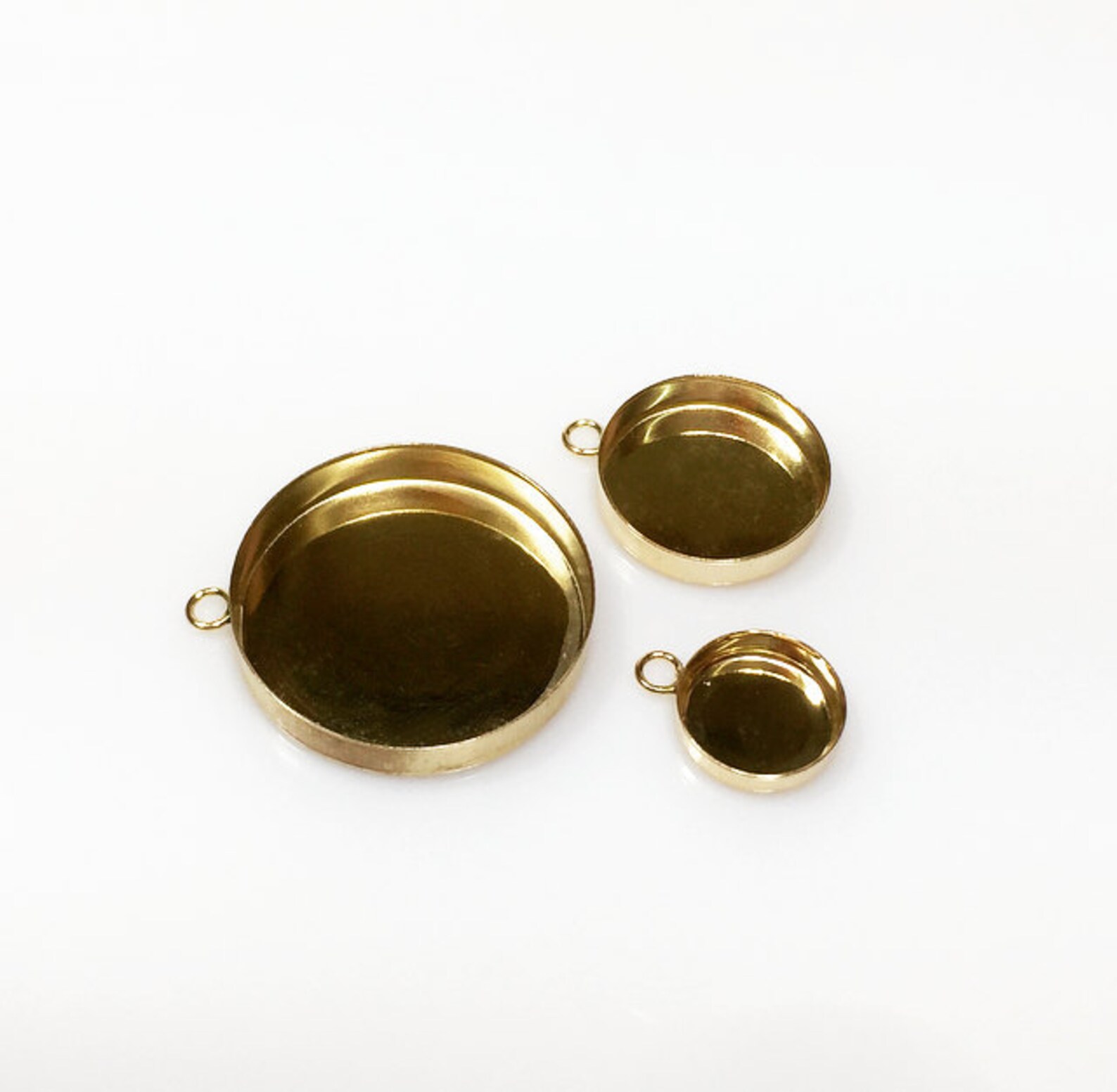 1pc X Round 25mm Bezel Cups With Loop 14k Gold Filled (rd251gf)by ZDP ...