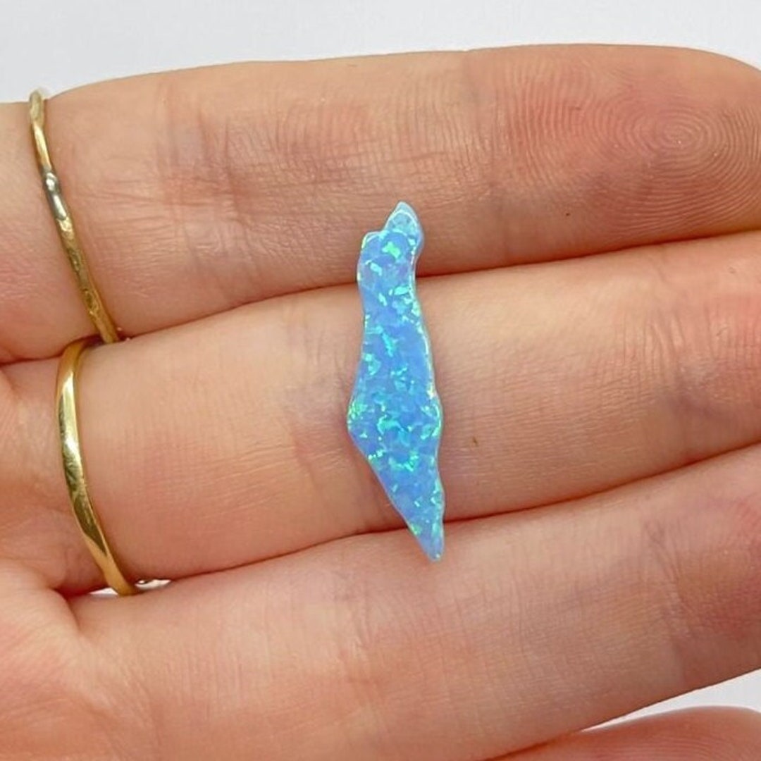 2pcs X Opal Map of Israel for Bracelet, 23x6mm With Hole Fully Drilled ...