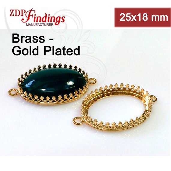 6pcs X Quality Cast 25x18mm Oval Bezel Cup Connector, Choose Your ...