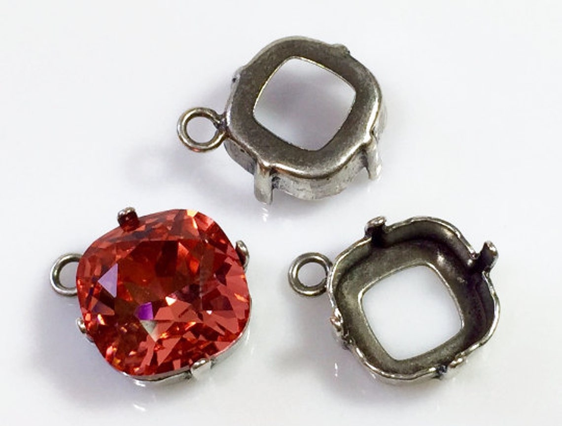 10pcs X Square 12mm Open Back Pendant or Earring Bezel Cup for | Etsy