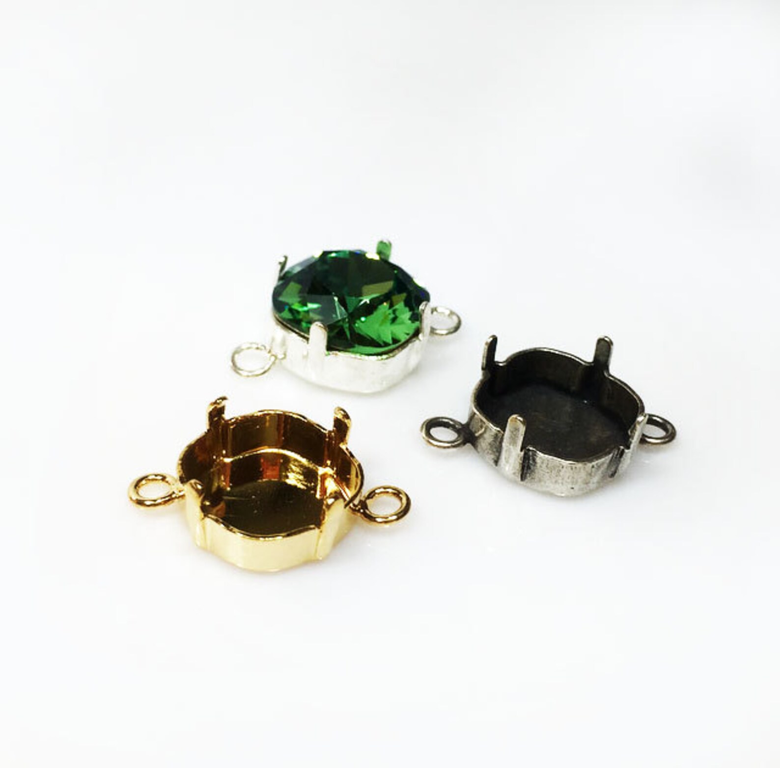 6pcs X 12mm Square Connector Bezel Cup Tray Setting Fit Swarovski 4470 ...