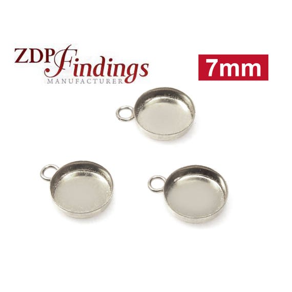 24pcs X Round 7mm Bezel Cup With Ring Sterling Silver 925 | Etsy