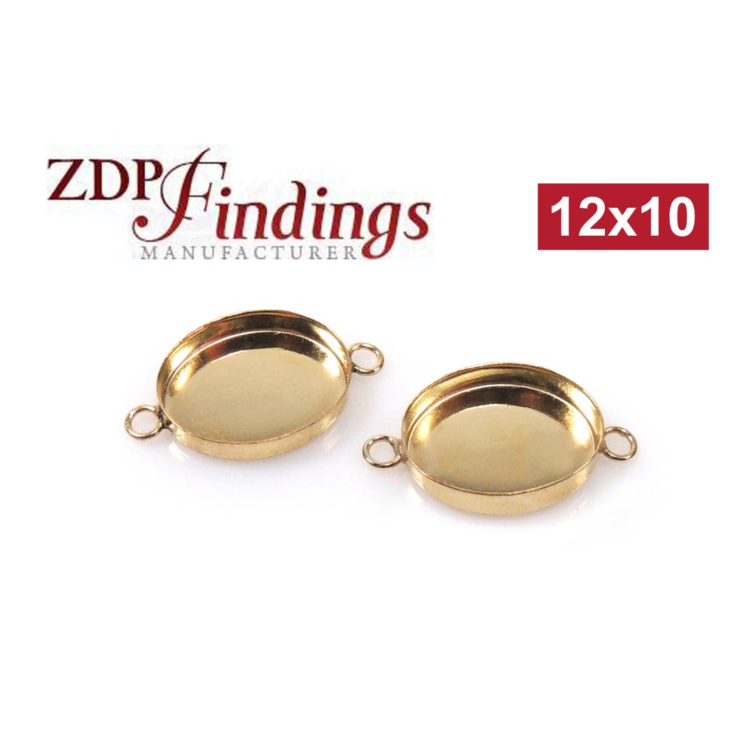 4pcs X Oval 12x10mm Bezel Cup Connector 14k Gold Filled (OV12104GF) - Etsy