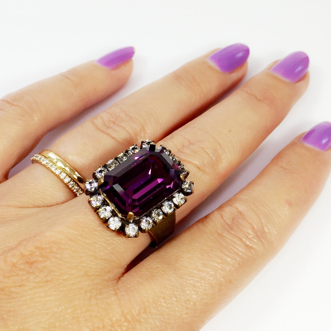 Octagon 18x13mm Antique Brass Adjustable Ring for Setting W/ - Etsy