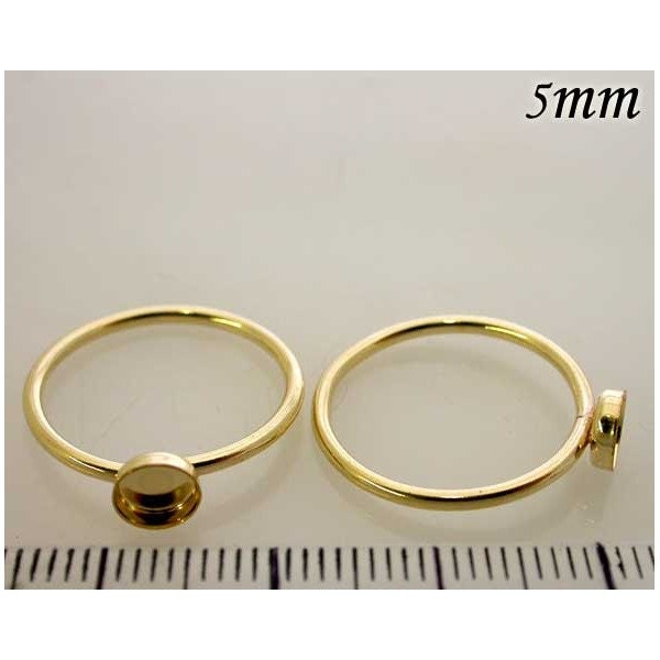 1pc X Round 5mm Bezel Cup on Ring 14k Gold Filled not Plated - Etsy