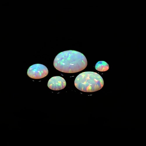 Round 3-14mm White Sparkling Opal Lab Created Multi Color - Etsy
