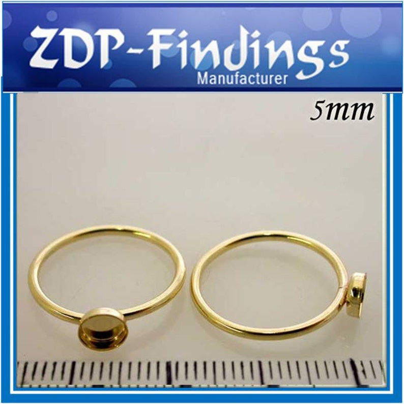 1pc X Round 5mm Bezel Cup on Ring 14k Gold Filled not Plated - Etsy